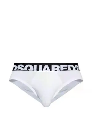 Dsquared2 Logo Waistband Briefs - White