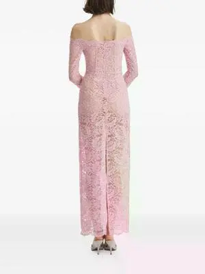 2310 STUDIO Off-shoulder Lace Maxi Dress - Pink