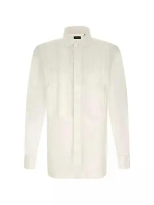 FINAMORE 1925 Napoli Classic Tuxedo Plastron Shirt - White
