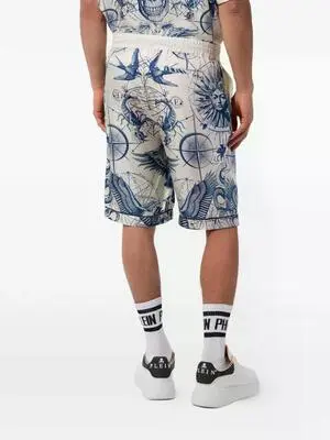 Philipp Plein Printed Silk Shorts