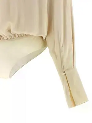 Andamane Draped Long-sleeve Bodysuit