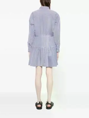 Polo Ralph Lauren Striped Ruffle Midi Shirt Dress - Blue