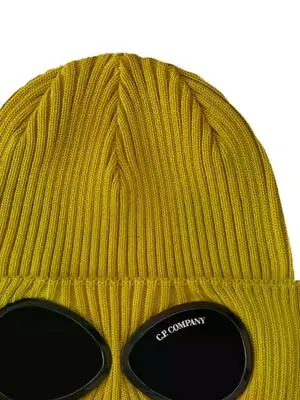 C.P. COMPANY Goggle Ribbed Beanie - Yellow