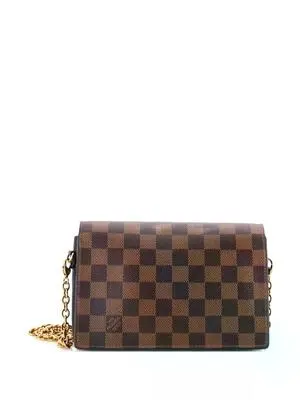 LOUIS VUITTON Vavin Chain Wallet Nm Damier With Leather Crossbody Bag - Brown