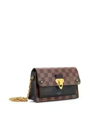 LOUIS VUITTON Vavin Chain Wallet Nm Damier With Leather Crossbody Bag - Brown