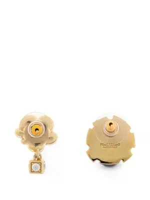 FERRAGAMO Asymmetrical Charm Gancini Earrings