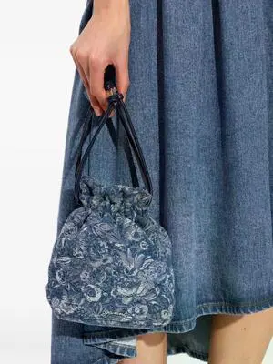 GANNI Floral-pattern Drawstring Tote Bag