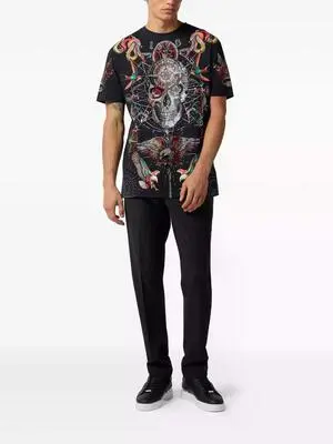 Philipp Plein Round Neck T-shirt Tattoo Stones