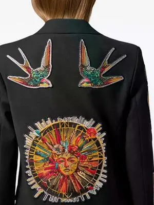 Philipp Plein Buttoned Embroidered Blazer