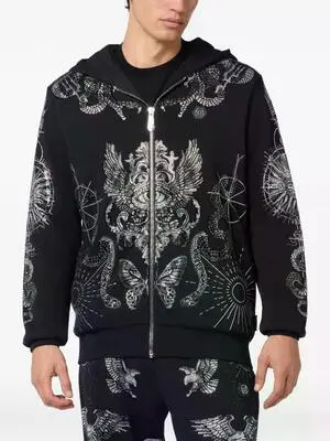 Philipp Plein Long-sleeve Zip-fastening Hoodie - Black