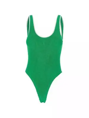 Hunza G Faye Piped Swimsuit - Green