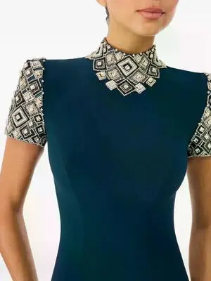 Jenny Packham Pricile Embellished Maxi Dress - Blue
