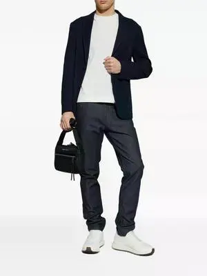 Emporio Armani Single-breasted Seersucker Blazer - Blue