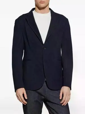 Emporio Armani Single-breasted Seersucker Blazer - Blue