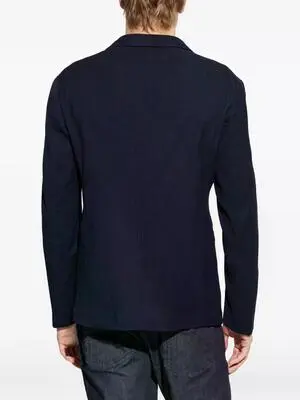 Emporio Armani Single-breasted Seersucker Blazer - Blue
