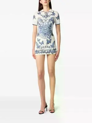 Philipp Plein Butterfly-embroidered Mini Dress