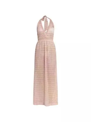 Melissa Odabash Mariah Halterneck Beach Dress - Pink