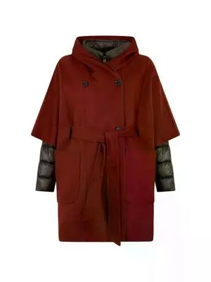 MOORER Hooded Belted Coat