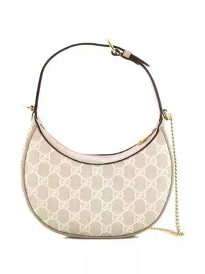 Gucci Interlocking G Patch Half Moon Gg Coated Canvas Mini Hobo Bag