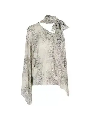 Federica Tosi One-shoulder Snake-print Blouse