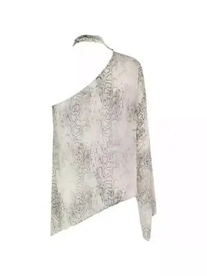 Federica Tosi One-shoulder Snake-print Blouse
