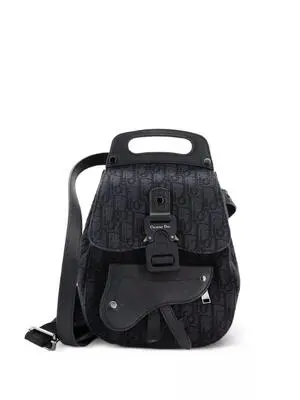Dior Saddle Oblique Canvas Mini Backpack - Black