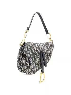 Dior Saddle Handbag With Strap Oblique Canvas Medium Shoulder Bag - Blue