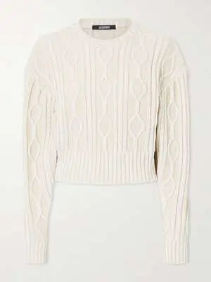 Jacquemus Amelo Cable-knit Cotton Sweater