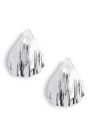 NAVEDA Zaria Oversized Stud Earrings - Silver