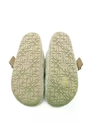 Loewe Ease Buckled Mules - Green