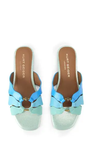 Kurt Geiger Sun Wave Leather Slide Sandal - Open Blue