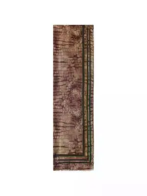 Elisabetta Franchi Logo Striped Scarf - Brown
