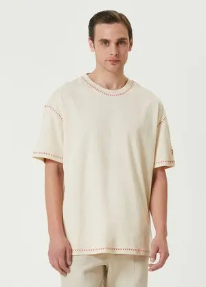 PCFG Pure Cotton Free Heaven Crochet T-shirt - Beige
