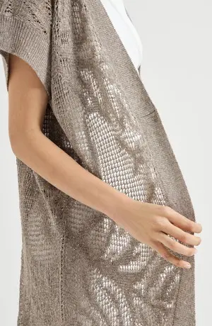 Brunello Cucinelli Dazzling Water Lilies Long Cardigan