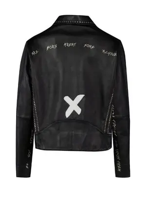 PCFG Leather Studded Biker Jacket