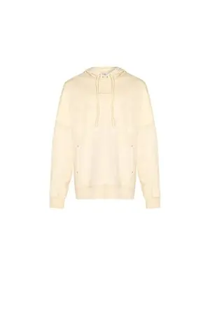 PCFG Cotton Hoodie With Drawstring Hood - Beige