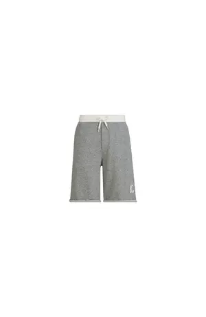 Brunello Cucinelli Cotton And Linen Mélange French Terry Bermuda Shorts With Logo - Grey