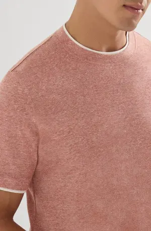 Brunello Cucinelli T-shirt With Faux-layering - Orange