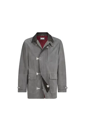 Brunello Cucinelli Suede Outerwear - Medium Grey