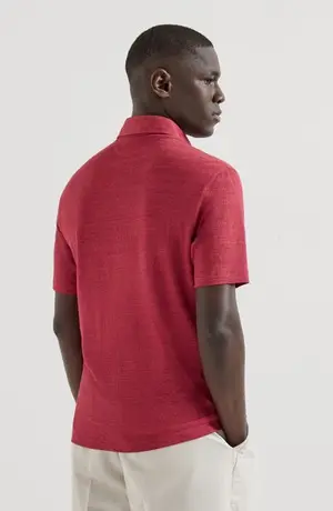 Brunello Cucinelli Jersey Polo Shirt - Cherry