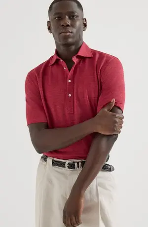 Brunello Cucinelli Jersey Polo Shirt - Cherry