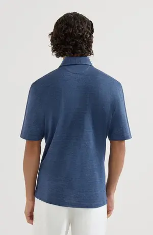Brunello Cucinelli Jersey Polo Shirt - Denim