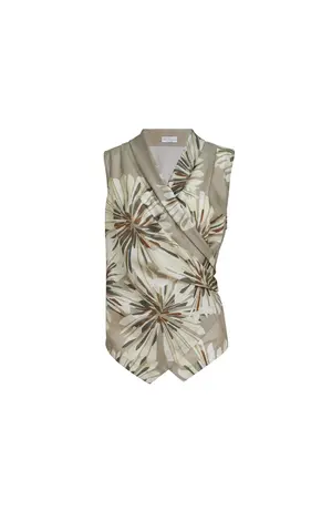 Brunello Cucinelli Bloom Print Pongee Vest