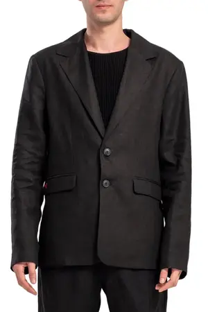PCFG Pure Linen Free Heaven Linen Suit Blazer - Black