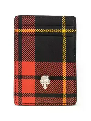 Alexander McQueen Tartan-pattern Magnetic Cardholder - Black