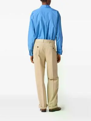 Miu Miu Classic Gabardine Trousers - Neutrals