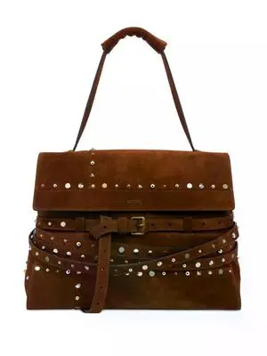 Moschino Buckled Studded Tote Bag