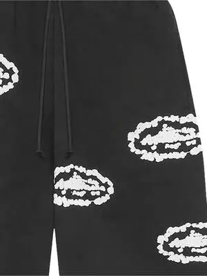 DENIM TEARS Wreath-print Track Pants - Black