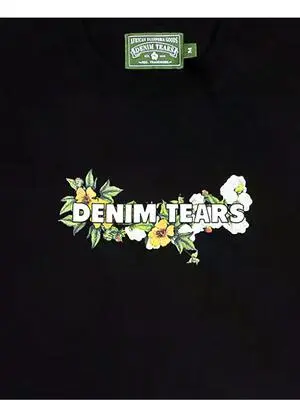DENIM TEARS Floral Logo T-shirt - Black