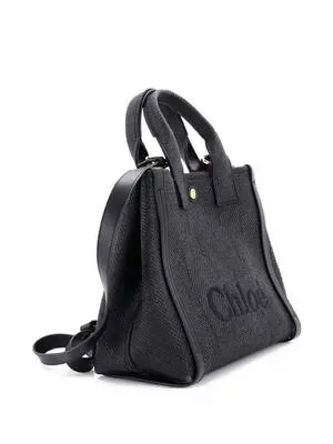 Chloé Carry Raffia Small Tote Bag - Black